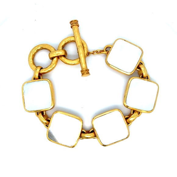 Julie Vos | Jewelry | Julie Vos Gold And White Square Bracelet | Poshmark